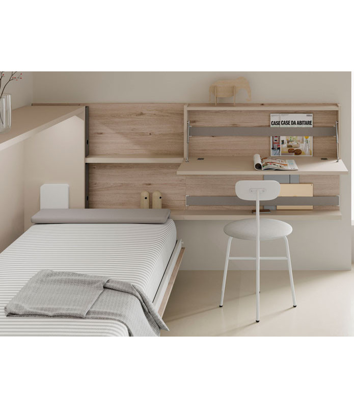 Dormitorio juvenil con cama abatible horizontal | muebles.tienda®